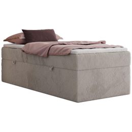 BOXBETT ZERO 90/200 - Hellgrau Pl&uuml;sch - H3 - Topper Visco