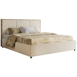 POLSTERBETT LERIO CLASSIC 200/200 - Creme Strukture - Schaum-Matratze