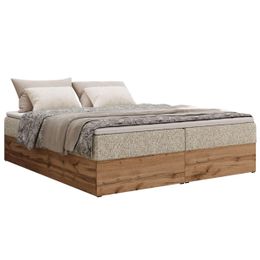 BOXBETT WOOD ZERO 200/200 - Beige Struktur - H4 - Topper Visco