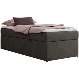 BOXBETT ZERO 90/200 - Dunkelgrau Kunstleder - H3 - Topper T25