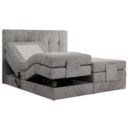 BOXBETT VITTORIA 200/200 - Hellgrau Velvet - H3