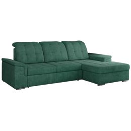 ECKSOFA MADRITO L - Gr&uuml;n Struktur - Rechts