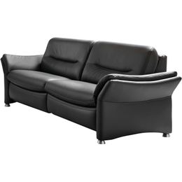 2,5-Sitzer Hukla "HU-SF15058 Ledersofa, Breite 194 cm", schwarz (torro anthrazit), B:194cm H:91cm T:92cm, Sofas, aus Leder, optional Kopfst&uuml;tze u. WallAway-Funktion