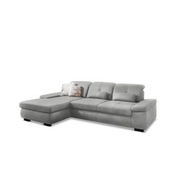 Ecksofa DIE PLANBAR "MP-IN16012 L-Form, mit Kaltschum-Polsterung", silber, B:309cm H:85cm T:195cm, 85% Polyester;15% Nylon, Sofas, Ecksofa, inkl. Sitztiefenverstellung, wahlweise mit weiteren Funktionen
