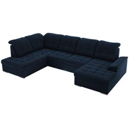 WOHNLANDSCHAFT MADRITO U - Dunkelblau Velorus - Links