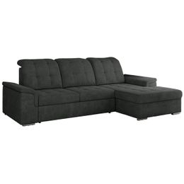 ECKSOFA MADRITO L - Dunkelgrau Struktur - Rechts