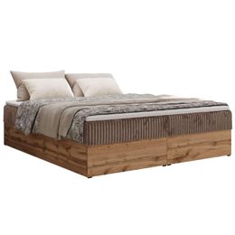 BOXBETT WOOD ZERO 180/200 - Braun Cord - H3 - Topper Visco