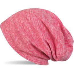 Beanie styleBREAKER "Uni Slouch Beanie M&uuml;tze", Herren, rot (koralle meliert), Obermaterial: 65% Baumwolle CO. 35% Polyester PES., Modisch, M&uuml;tzen Beanie