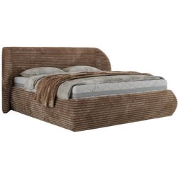POLSTERBETT CAELA CLASSIC 180/200 - Braun Cord - Schaum-Matratze