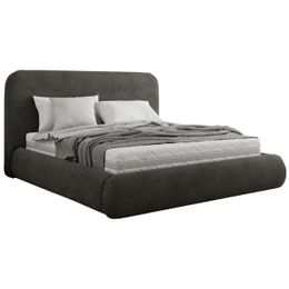 POLSTERBETT BENEA CLASSIC 160/200 - Dunkelgrau Velvet - Schaum-Matratze