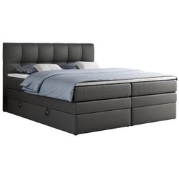 BOXSPRINGBETT ALVIN KING 200/200 Dunkelgrau Kunstleder - H4