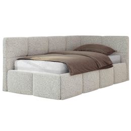 JUGENDBETT ARVO 90/200 - Hellgrau Strukture - Foam-Matratze - Rechts Seite