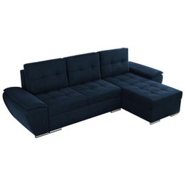 ECKSOFA UMBRIA L Dunkelblau Velvet
