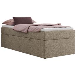 BOXBETT ZERO 90/200 - Dunkelbeige Struktur - H4 - Topper T25