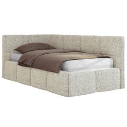 JUGENDBETT ARVO 90/200 - Beige Strukture - ohne Matratze - Links Seite