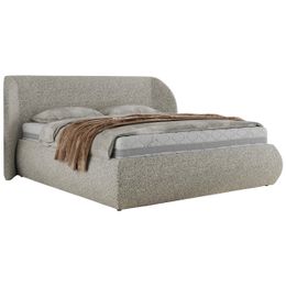 POLSTERBETT CAELA CLASSIC 180/200 - Hellgrau Strukture - Schaum-Matratze