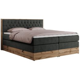 BOXSPRINGBETT AMORE KING 160/200 Dunkelgrau Struktur - H4