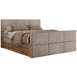 BOXSPRINGBETT ALBERO 2 KING DUO 160/200 Beige Strukture - H3