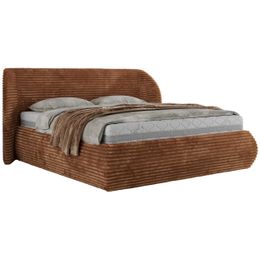 POLSTERBETT CAELA CLASSIC 200/200 - Orange Cord - Schaum-Matratze