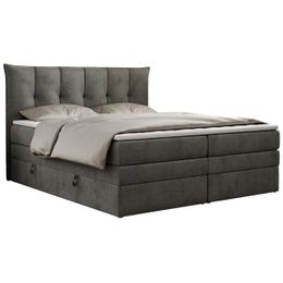 BOXSPRINGBETT PREMIUM 10 KING 200/200 Dunkelgrau Velvet - H3
