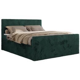 BOXSPRINGBETT TILIANO DUO 200/200 - Dunkelgr&uuml;n Cord - H3