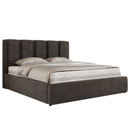 POLSTERBETT SAVINO CLASSIC 160/200 - Dunkelgrau Velvet - Schaum-Matratze