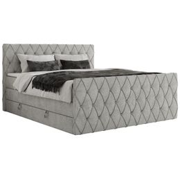 BOXSPRINGBETT MIREN KING DUO 120/200 Hellgrau Struktur - H4
