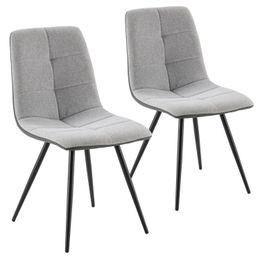 STUHL-SET 2 Prado, grauer Stoff/Kunstleder