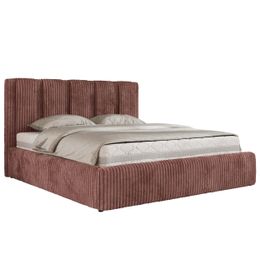 POLSTERBETT SAVINO CLASSIC 200/200 - Rosa Cord - Schaum-Matratze