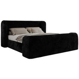 POLSTERBETT EMORA CLASSIC DUO 180/200 - Schwarz Cord - Schaum-Matratze