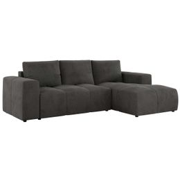 ECKSOFA MONIVA Dunkelgrau Velvet - Rechts