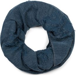 Loop styleBREAKER "Loop Schal Destroyed Look", Damen, blau, Obermaterial: 50% Viskose CV. 50% Polyester PES., Modisch, Modet&uuml;cher Loop