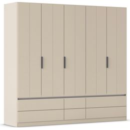 Kleiderschrank OTTO HOME "Schrank Garderobe ARVEN Breiten 181/226/271cm mit Beleuchtung", beige (beige (champagner)), Schr&auml;nke, Kinder, B/H/T: 226cm x 210cm x 54cm, Premium, Holzwerkstoff, Kleiderschrank, puristisches Design in Plankenoptik mit Metallgriffen MADE IN GERMANY, B:226cm H:210cm T:54cm