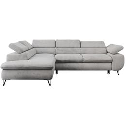 ECKSOFA PETER L Hellgrau Velvet - Links Seite