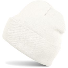 Strickm&uuml;tze styleBREAKER "Winter Strickm&uuml;tze mit Krempe", Damen, wei&szlig; (wei&szlig; (creme, wei&szlig;)), Obermaterial: 100% Polyacryl PAN., Modisch, M&uuml;tzen Strickm&uuml;tze