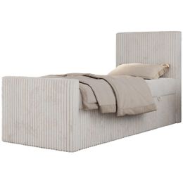 JUGENDBETT TILIO DUO 90/200 - Beige Cord - H4 - Rechts Seite