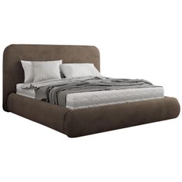 POLSTERBETT BENEA CLASSIC 160/200 - Braun Velvet - Schaum-Matratze