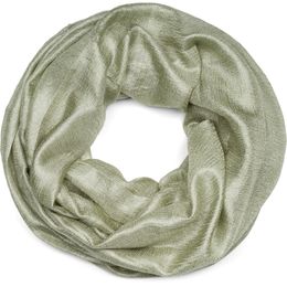 Loop styleBREAKER "Seidiger Einfarbiger Loop Glitzer", Damen, gr&uuml;n (jadegr&uuml;n), Obermaterial: 100% Viskose CV., Modisch, Modet&uuml;cher Loop