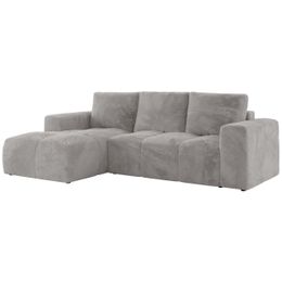 ECKSOFA MONIVA Hellgrau Pl&uuml;sch - Links