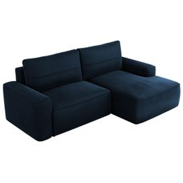 ECKSOFA BELLUNO L Dunkelblau Velvet - Rechts