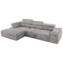 ECKSOFA RILASSO L Hellgrau Cord - links