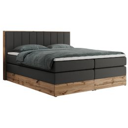 BOXSPRINGBETT BELLISSIMO KING 200/200 Dunkelgrau Kunstleder - H3