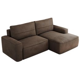 ECKSOFA BELLUNO L Braun Velvet - Rechts