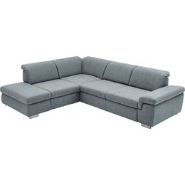 Ecksofa DIE PLANBAR "MP-IN17041 L-Form, Breite 320 cm", grau (steel), B:320cm H:85cm T:260cm, 100% Polyester, Sofas, Ecksofa, mit Sitztiefenverstellung, optional Kopfteilverstellung & Bettfunktion
