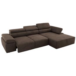ECKSOFA RILASSO L Braun Velvet - rechts
