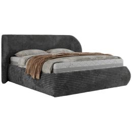 POLSTERBETT CAELA CLASSIC 200/200 - Grau Cord - Schaum-Matratze
