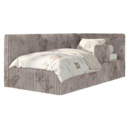 POLSTERBETT TILVO ALTA 90/200 - Hellbraun Cord - Schaumstoffmatratze - Rechts