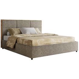 POLSTERBETT LERIO CLASSIC 180/200 - Grau Strukture - Schaum-Matratze