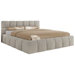 POLSTERBETT NIRA CLASSIC 140/200 - Hellgrau Strukture - Schaum-Matratze