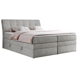 BOXSPRINGBETT GOLD-10 KING 140/200 Hellgrau Struktur - H4